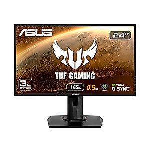 ASUS VG248QG 24" G-SYNC Gaming Monitor 165Hz 1080p 0.5ms Eye Care with DP HDMI DVI,Black