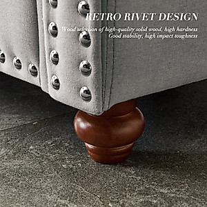 KoiHome 2+3 Sectional Storage, Sleeper Couch Chaise with Nail Decoration, Modern Upholstered Sofa with Seat Cushion and Wood Leg for Living Room,Bedroom,Office,Relax Lounge, Polyester, Grey