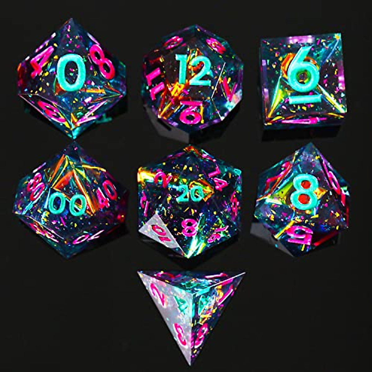 DND Dice,Dice Set, D&D Dice, Dungeons and Dragons Dice, Sharp Edge Dice for Table Games (Magic World)