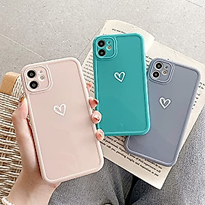 Compatible with iPhone XR Case for Women Girls, Cute Love Heart Pattern Soft Slim TPU Protective Bumper Phone Case for iPhone XR 6.1＂-Blue Gray