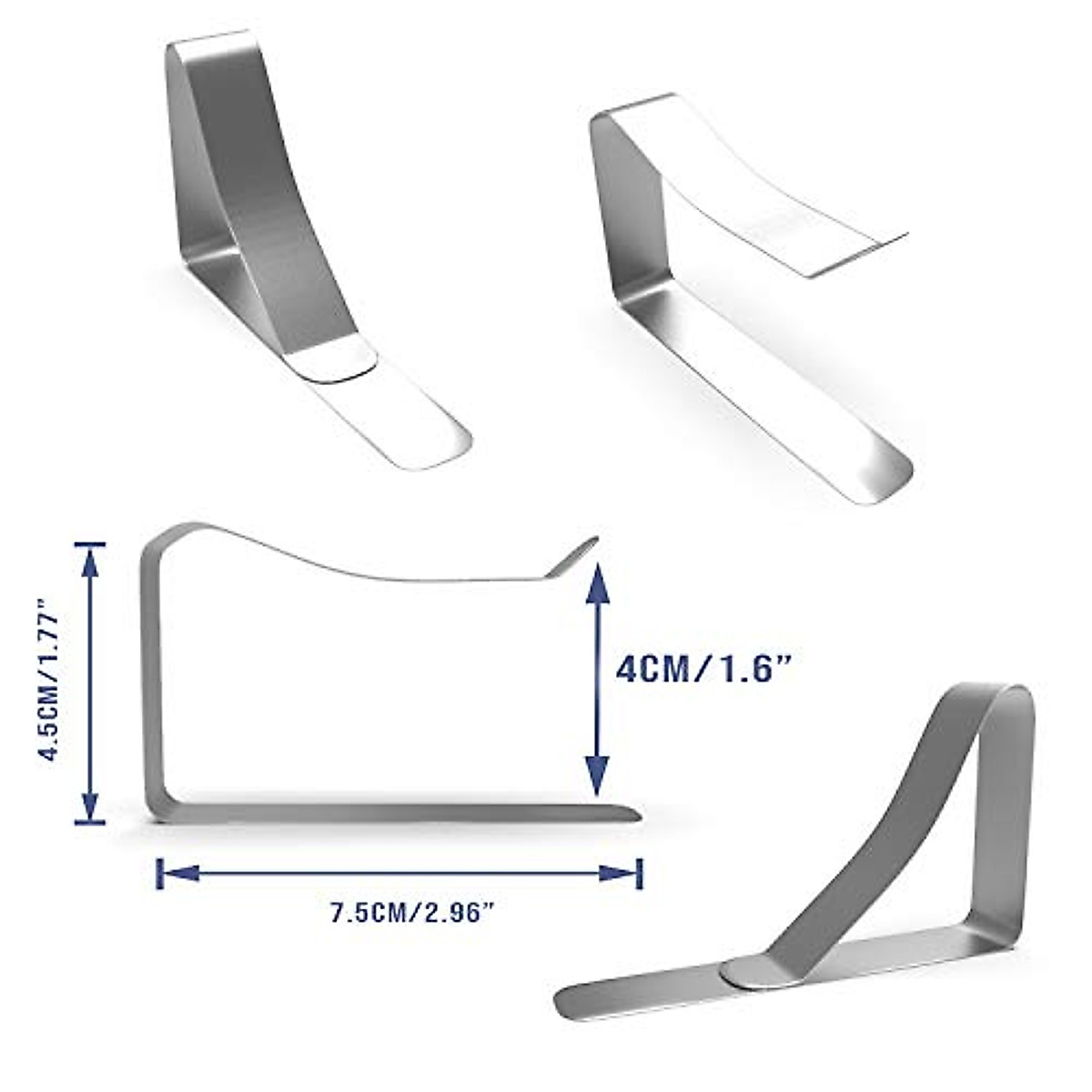 ProTensils Picnic Tablecloth Clips, Stainless Steel Outdoor Table Cover Clamps, Table Cloth Holder & Skirt Clip (12 Pcs)