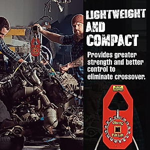 Oberg Tilt Lift - Engine Hoist Sling | No Chain Hoist Hassle | 1 Ton Capacity | 45 Degree Tilt | Single Hand Operation | Easy Engine Swap | Mounting Cleats Fasten to Any Engine | 3 to 1 Safety Factor