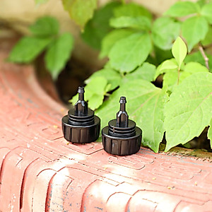 5 Pack 1/4 Inch Drip Irrigation Tubing to Faucet/Garden Hose Adapter Drip Irrigation Hose Connectors 3/4" Garden Hose to 1/4" Drip Tubing Drip System Parts Garden Hose Quick Connect Fittings