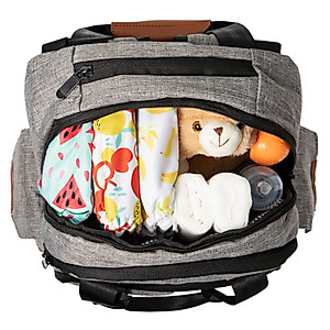 Simple Being Baby Diaper Bag Backpack, Multi-Function Travel Bag (Grey)