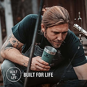 STANLEY Adventure Stacking Beer Pint 0.47L - Travel Mug Keeps Beer Cold For 4 Hours - Stainless Steel Beer Mug - Stacks Infinitely - Double Wall Vacuum Insulation - Dishwasher Safe - Hammertone Green