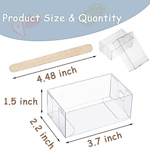 NDSWKR 300 Pieces Clear Popsicle Cakesicle Boxes Set, 150 PCS PET Ice Cream Boxes with 150 PCS Wooden Sticks, Plastic Treat Boxes for Baking, Wedding, Birthday Party