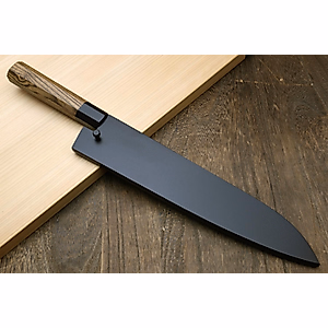 Yoshihiro Japanese High Carbon White Steel #2 Nashiji Gyuto Chefs Knife with Cocobolo Wood Handle (9.5'' (240mm))