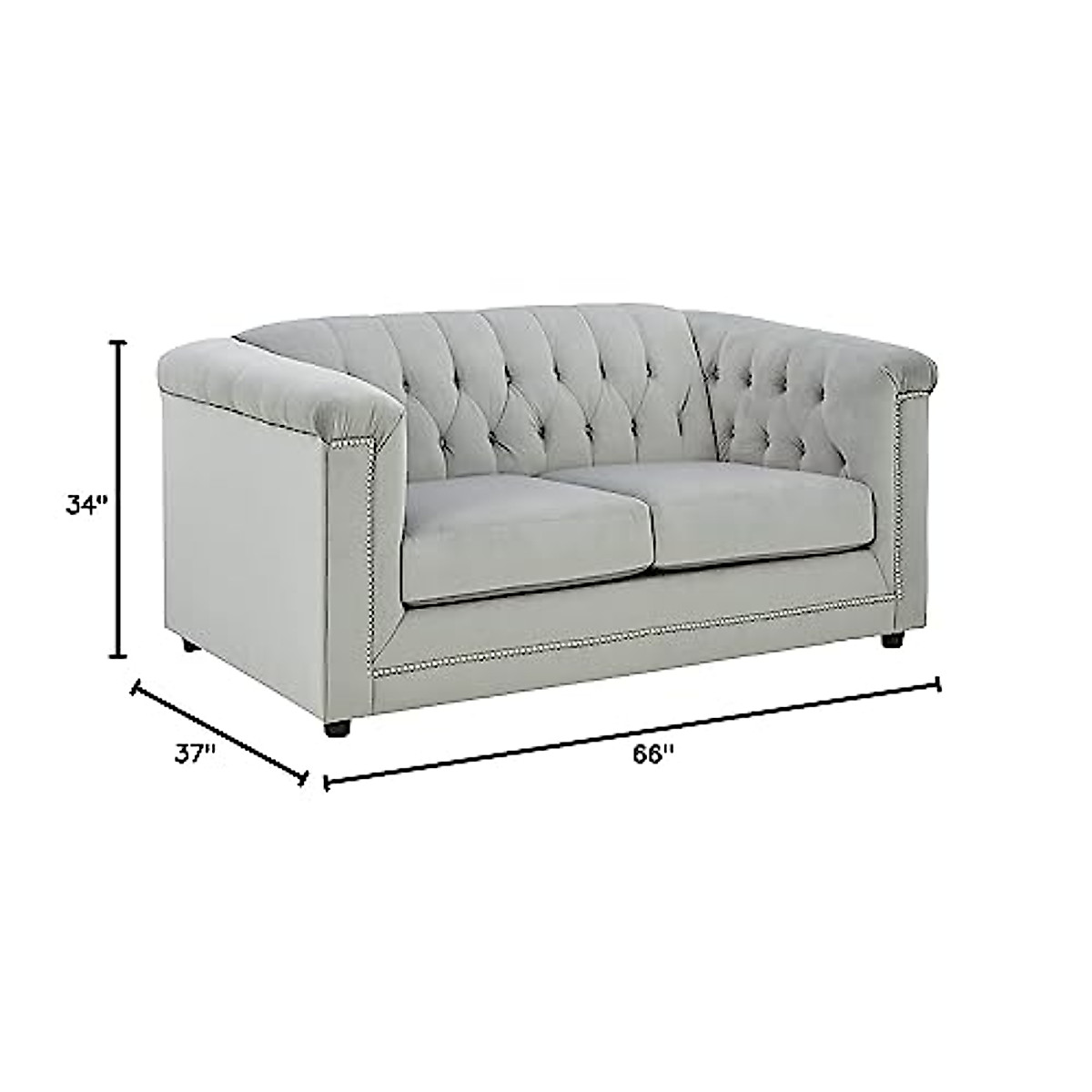 Signature Design by Ashley Josanna Classic Tufted Upholstered Loveseat, Gray
