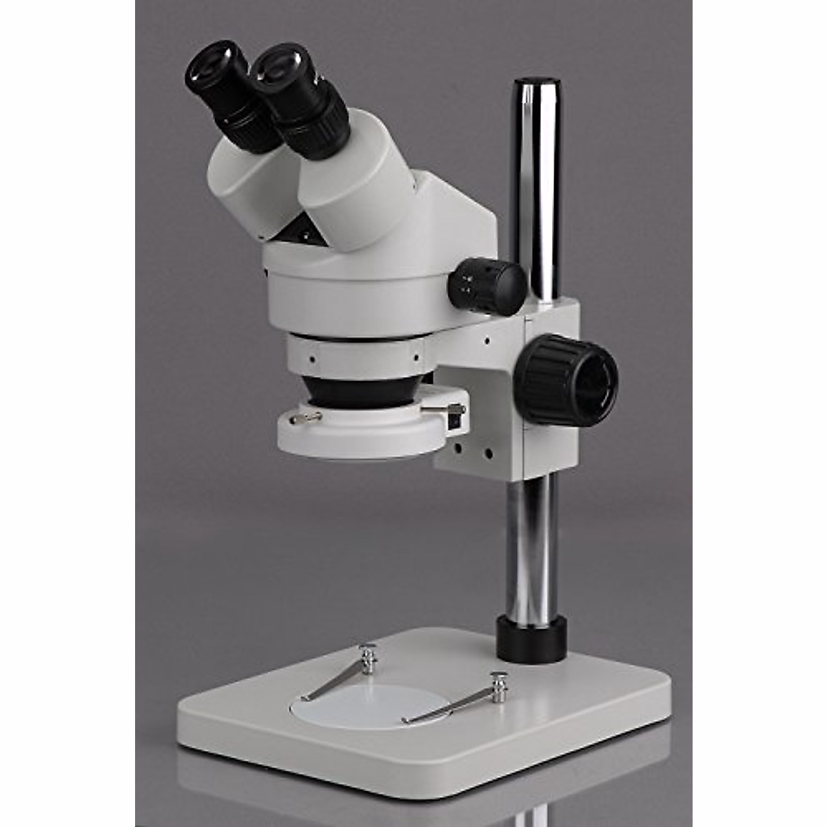 7X-45X Stereo Binocular Microscope with 14" Pillar Stand & 64-LED Ring Light