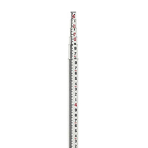 AdirPro 25-Foot Fiberglass Grade Rod – 10ths, 6-Section Telescoping Rectangular Leveling Rod – Non Glare and Corrosion Resistant – Heavy Duty Carrying Case Included