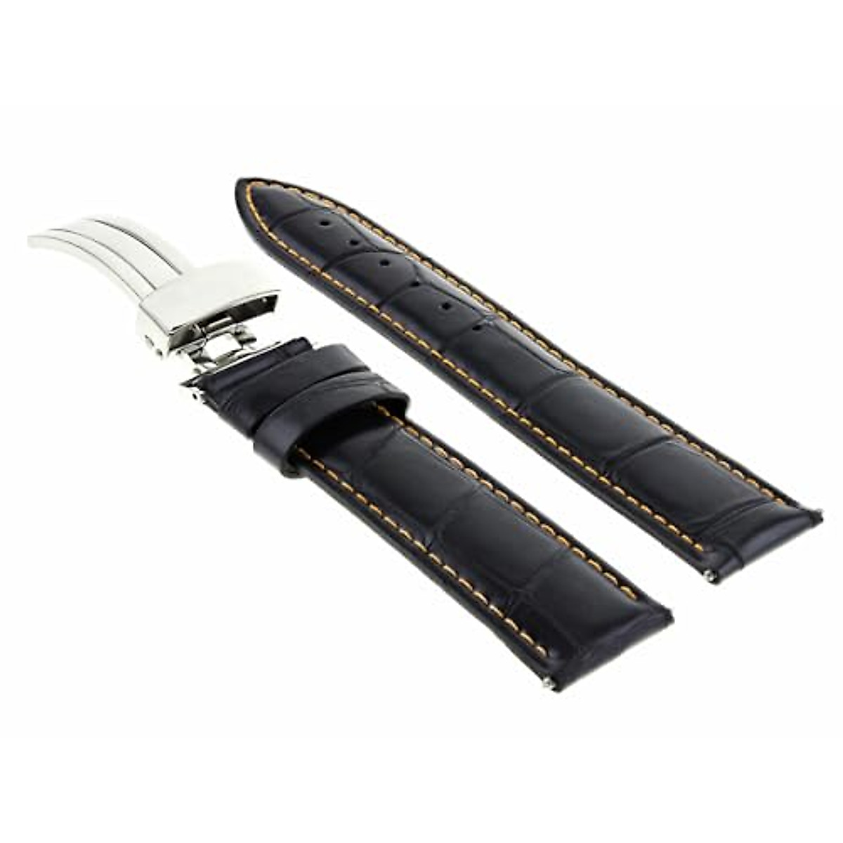 Ewatchparts 17-24MM LEATHER BAND STRAP DEPLOYMENT CLASP BUCKLE COMPATIBLE WITH IWC #1
