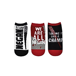 The Walking Dead Lowcut Socks - Negan, Daryl Dixon AMC - Fits Ladies Shoe Size: 4-10