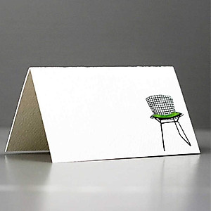 Place Cards with Mid Century Modern Iconic Design Chairs for Dinner Parties, House Warming and Special Events. Table Tent Style, Scored for easy folding. Available in Pkgs of 12 / 24 / 36 (12)