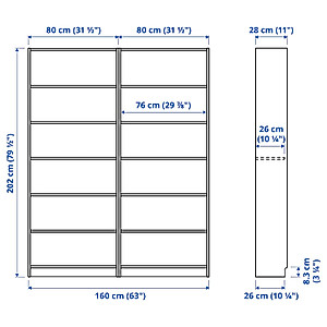 IKEA Billy Bookcase White 63x11x79 1/2 790.178.37