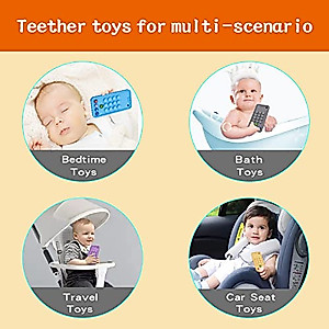 Whisary Mobile Phone Shape Teething Toys，Silicone Baby Teether Toys with Pacifier Clip for Babies 0-3 Months 3-6 Months,Baby Chew Toys Sensory Toys for Babies 6-18 Months Pack 1 (SJ-Purple)