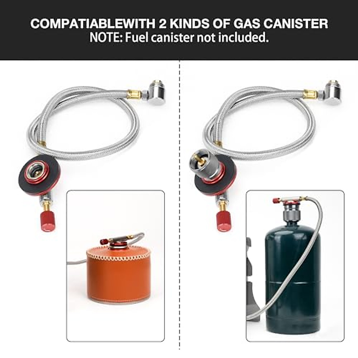 Onlyfire Portable Propane Gas Grill, Stainless Steel Camping Grill Detachable Tabletop BBQ Grill with Handles and Hose for Outdoor Cooking, Camping and Garden