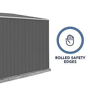 Durango 5 Ft. x 10 Ft. Metal Storage Shed DIY Woodland Gray Galvanized Steel Bike Shed for Tools, Lawn & Garden Equipment, Outdoor Patio Furniture, Perfect in Backyard, Garden Lean to Shed Kit