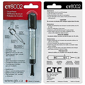 General Technologies Corp GTC CT8002 Cordless Circuit Tester, Black