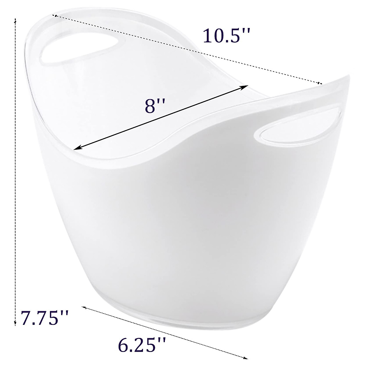 Yesland 3.5L Ice Buckets White Acrylic Drink Bucket Beverage Tub Wine Champagne Bucket - Storage Tub for Wine, Champagne or Beer Bottles Parties and Home Bar