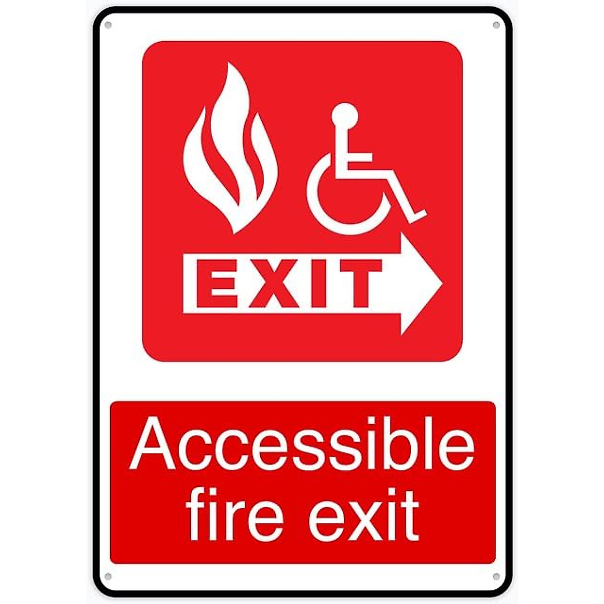 Accessible Fire Exit Retro Vintage Sign Home Bar Pub Kitchen Restaurant Wall Deocr Plaque Signs 12X8Inch