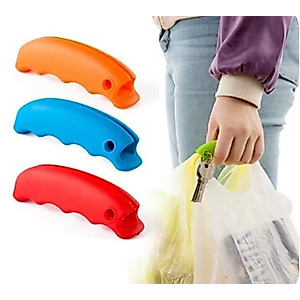 HLLMX 4 PCS Silica Gel Plastic Bag Carrier Silica Gel Handle Carrier For Garbage Bags Shopping Bags Plastic Bags Grocery Bags 4 Color