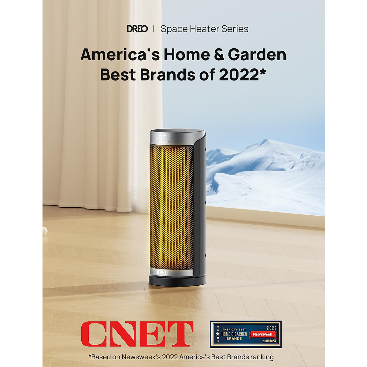 Dreo Space Heaters for Indoor Use, Electric Heater with Remote for Bedroom Large Room, 16 inch Upgraded 1500W Fast Heating with Thermostat, Overheating & Tip-Over Protection, 70°Oscillating, Portable