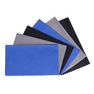 Your Choice Microfiber Cleaning Cloths 6 Pack for Eyeglasses, Camera Lens, Cell Phones, CD, DVD, Computers, Tablets, Laptops, Telescope, LCD Screens and Other Delicate Surfaces Cleaner