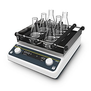 LAB FISH Digital Orbital Shaker Table Adjustable Speed 40-200RPM,Workplate 9.85"x9.85" Capacity 2KGS,Laboratory Orbital Rotator Shaker with Timer(1min-23h59min) & Continuous Mode for Chemical