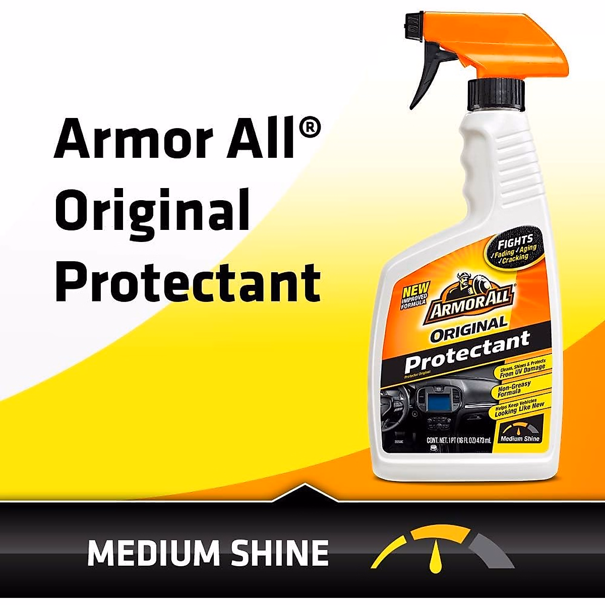 Original Protectant Spray by Armor All, Car Interior Cleaner Protects and Preserves Car's Rich Look, 16 Oz