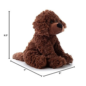 The Petting Zoo Scruffy Dog Stuffed Animal, Gifts for Kids, Chocolate Brown Dog Plush Toy 10 Inches
