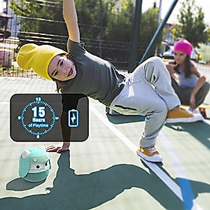 ASIMOM Kids Bluetooth Speaker, Rhyme Cute Speaker, Wireless Stereo Pairing, 15H Playtime, Gifts for Girls, Teens, Teenage, Women-Pink 02