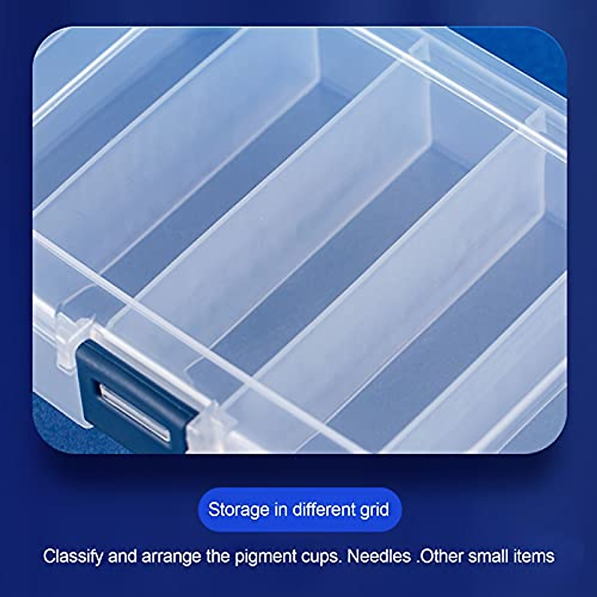 Organizer Box, 5 Grids Clear Visible Plastic Accessories Compartment Transparent Container Dividers Craft Case with Adjustable for Beads Art DIY Crafts Jewelry Fishing Tackles Bead Storage