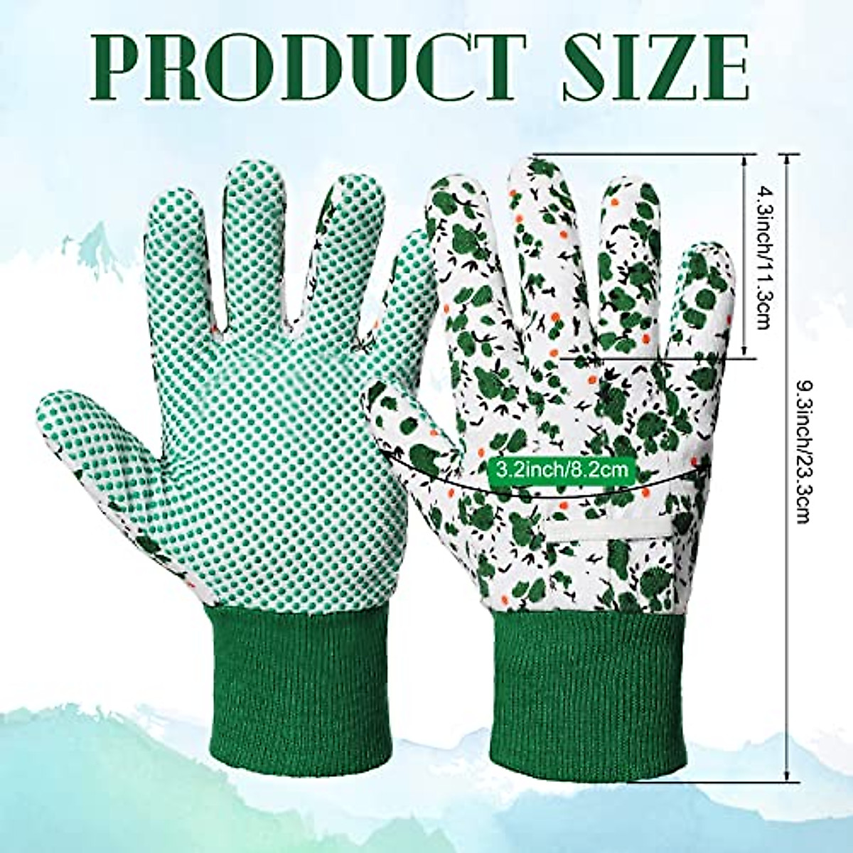 8 Pairs Garden Gloves for Women Floral Gardening Gloves Breathable Soft Work Gloves Women Ladies Cotton Garden Gloves with Non Slip PVC Dots for Weeding Planting Fishing Yard Cleaning Seeding