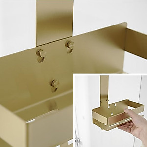 Hiendure Gold Shower Caddy Over Shower Door - 2 Tier Hanging Shower Caddy Organizer No Drilling, Shower Storage Shelf for Indoor Shower, Bathroom, Bedroom, Kitchen