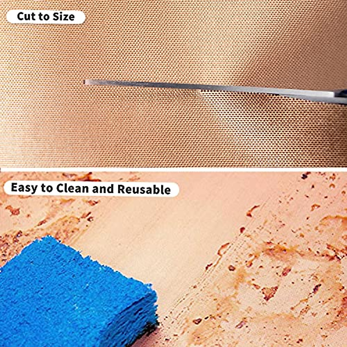 YRYM HT Copper Grill Mats for Outdoor Grill -Set of 5 Nonstick BBQ Grill Mat 15.75 x 13", Reusable & Heavy Duty Under Grill Mat, Easy to Clean, Works for Gas, Charcoal, Electric Grill by HTVRONT