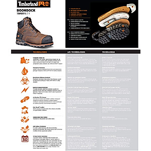 Timberland PRO Men's Boondock 6 Inch Composite Safety Toe Waterproof Industrial Work Boot, Brown, 10.5 Wide