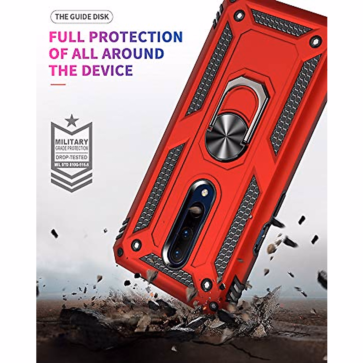 OnePlus 7 Pro Case Military Protection with Built-in 360 Rotation Kickstand Support Car Magnetic Holder for OnePlus 7 Pro 6.67" Jade
