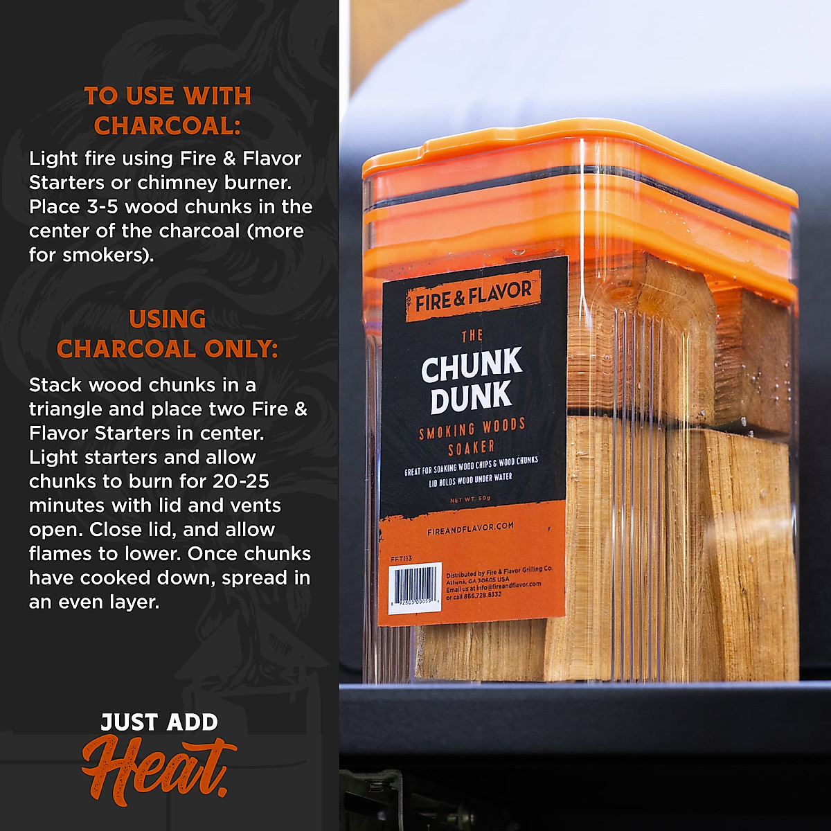 Fire & Flavor Hickory Wood Chunks for Smoking and Grilling - All-Natural, Long-Lasting with a Mildly Sweet Flavor - Large Chunk Wood Chips for Smokers,Red