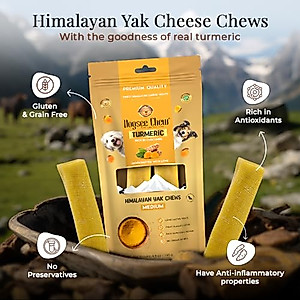 Dogsee Turmeric/Curcumin/Curcuma Flavor Himalayan Yak Cheese Dental Chews for Dogs (Medium - 2 Chews) | Anti-inflammatory | Made in Himalayan Regions | Premium Yak Cheese Dental Chews