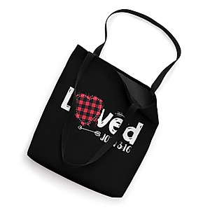 Loved John 3:16 - Red Plaid Heart - Christian Valentines Day Tote Bag