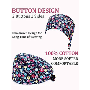 8 Pieces Working Caps with Button Tie Back Hats with Sweatband for Women Men (Animal Style)