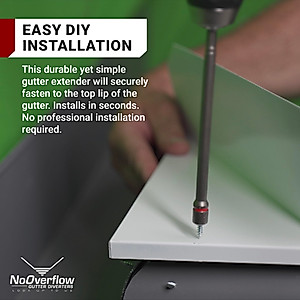 NoOverflow Gutter Diverter Extreme XR - Rain Gutter Extender, Prevent Water Overflow and Property Damage, Heavy-Duty .032 Gauge Aluminum, Right