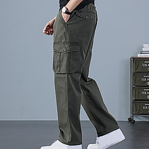 Men's Sherpa Fleece Lined Cargo Pant Outdoor Casual Military Combat Work Ski Hiking Pants Thermal Hiking Pants Winter Mens Pants Cargo Pantalones De Hombre Cortos Army Green