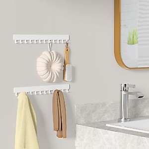 bussdis Necklace Holder Hanging Jewelry Organizer - Jewelry Organizer for Necklace, Self-Adhesive Necklace Organizer, Wall Jewelry Organizer,2 Pack, White