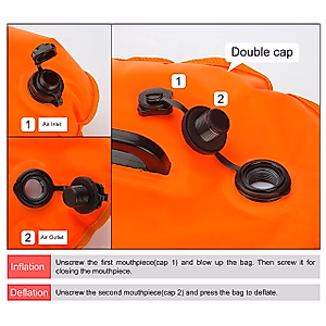 NuCamper Swim Buoy for Open Water Swimmers with Adjustable Waist Belt, Waterproof Dry Bag, Swim Bubble for Safty Swimming, Training Snorkeling, Kayaking, Diving, Boating, Large Capacity 28L