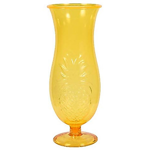 TopNotch Outlet Hurricane Glasses - Plastic Luau Tumblers (4 Pc) Tropical Summer Party Ready - Tall Frozen Cocktail Cups - Break Resistant