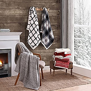 Eddie Bauer - Throw Blanket, Reversible Sherpa Bedding, Warm & Lightweight Home Decor for Colder Months (Alpine Fair Isle, Throw)