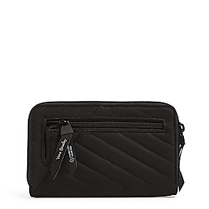 Vera Bradley Women's Cotton Turnlock Wallet With RFID Protection, Black, One Size