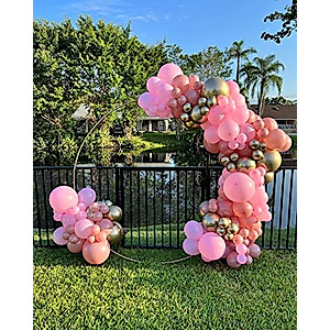 Pastel Pink Balloons 100pcs Pink Balloon Garland Arch Kit 5/10/12/18 Inch Different Sizes Pastel Pink Matte Latex Balloon for Baby Shower Gender Reveal Birthday Party Wedding Decorations