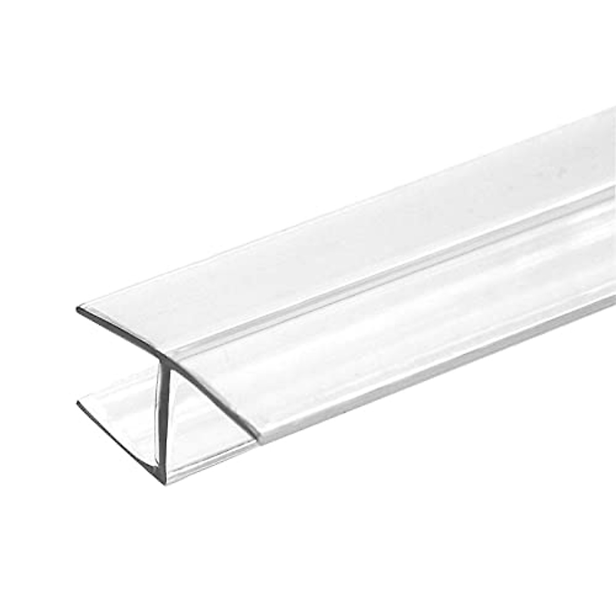 CBW Doors CBW Frameless Shower Door Side Seal Strip H-Type 180 Degree 85'' Length, Clear (1, 3/8'' Glass)